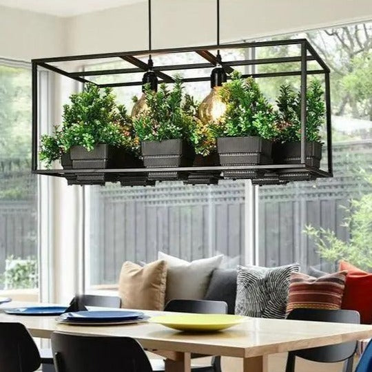 Hemma - Iron Garden Planter Light Chandelier — BO-HA